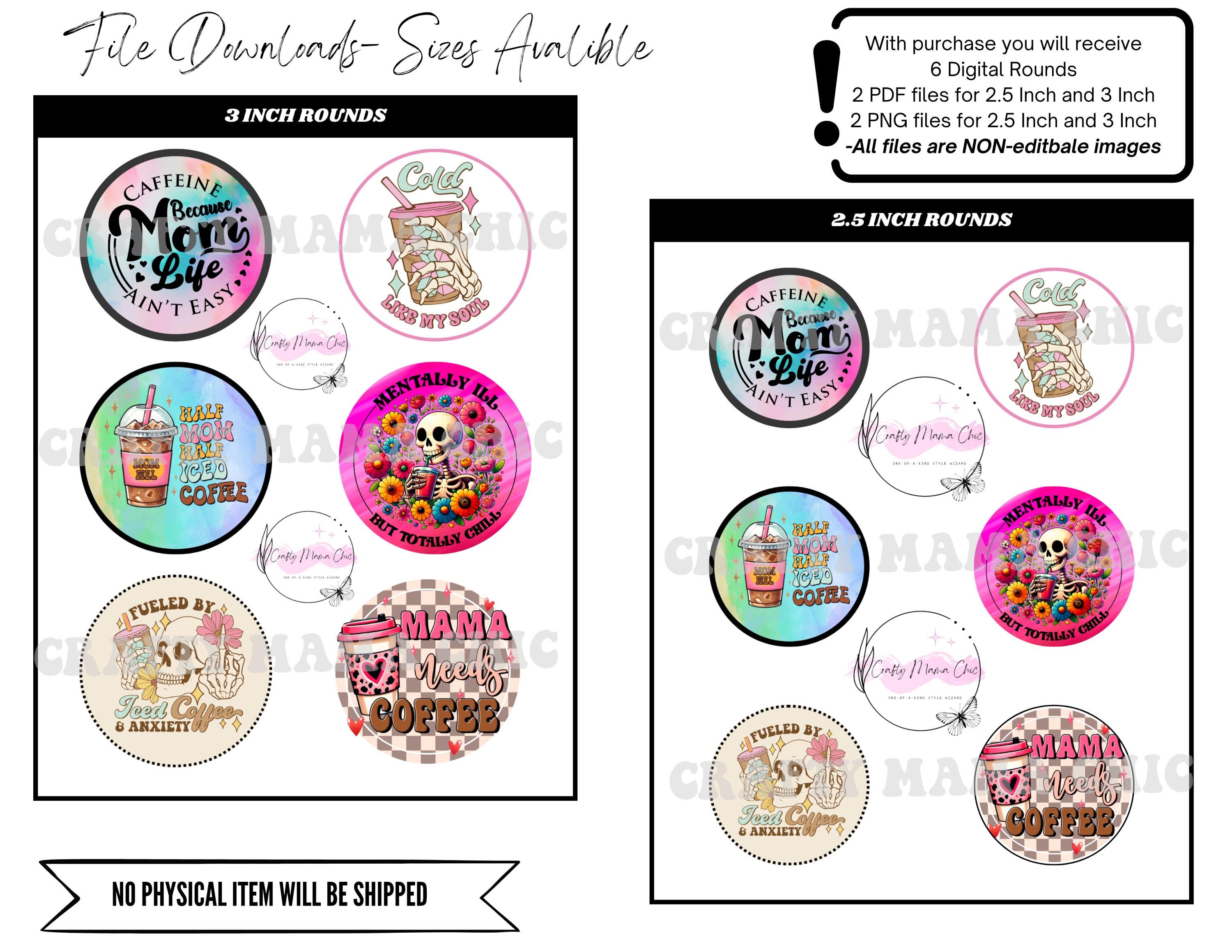 Digital Cardstock Download | Freshie Supplies | Coffee | Freshie Rounds ...