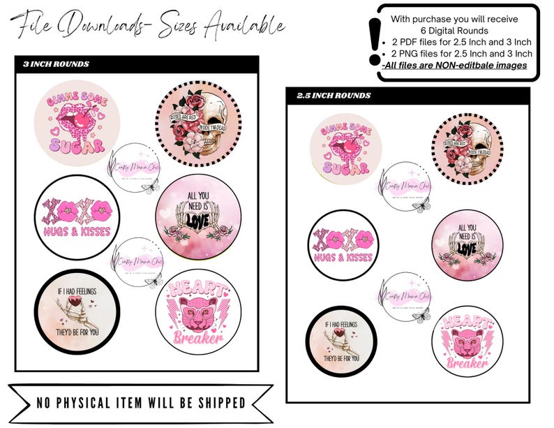 Digital Cardstock Download Freshie Supplies Valentine Freshie Rounds - Etsy