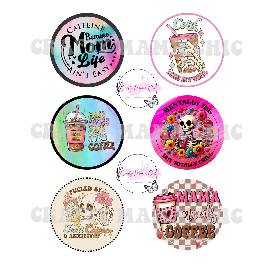 Digital Cardstock Download | Freshie Supplies | Coffee | Freshie Rounds ...