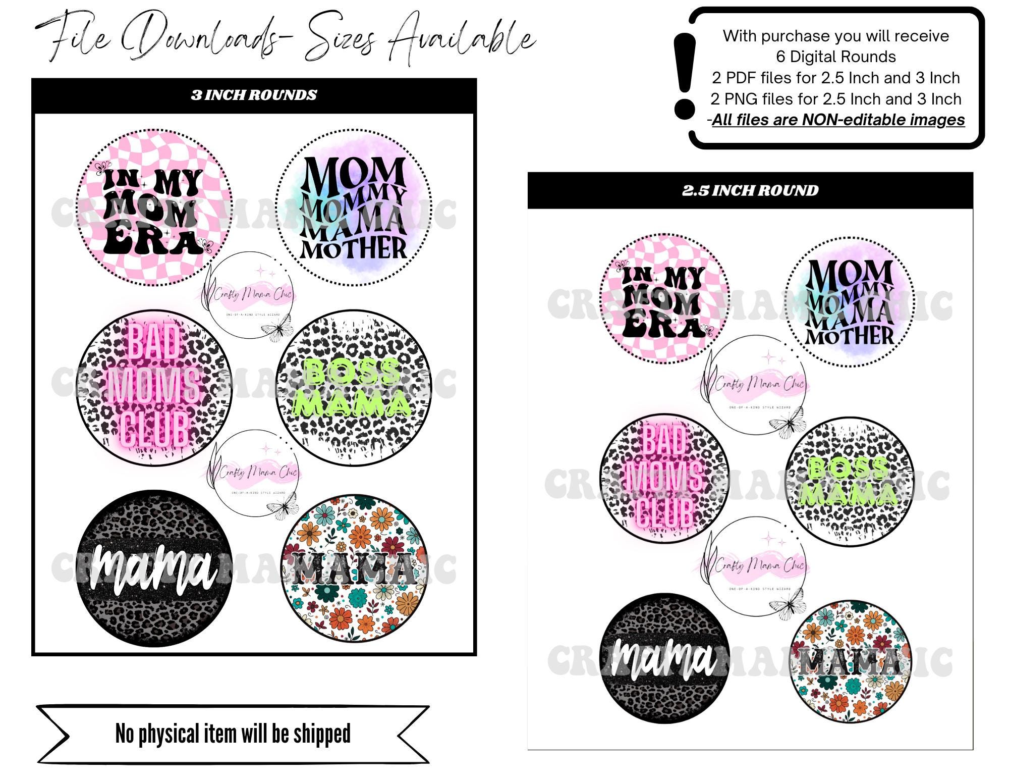 Digital Cardstock Download | Freshie Supplies | Mama | Freshie Rounds ...