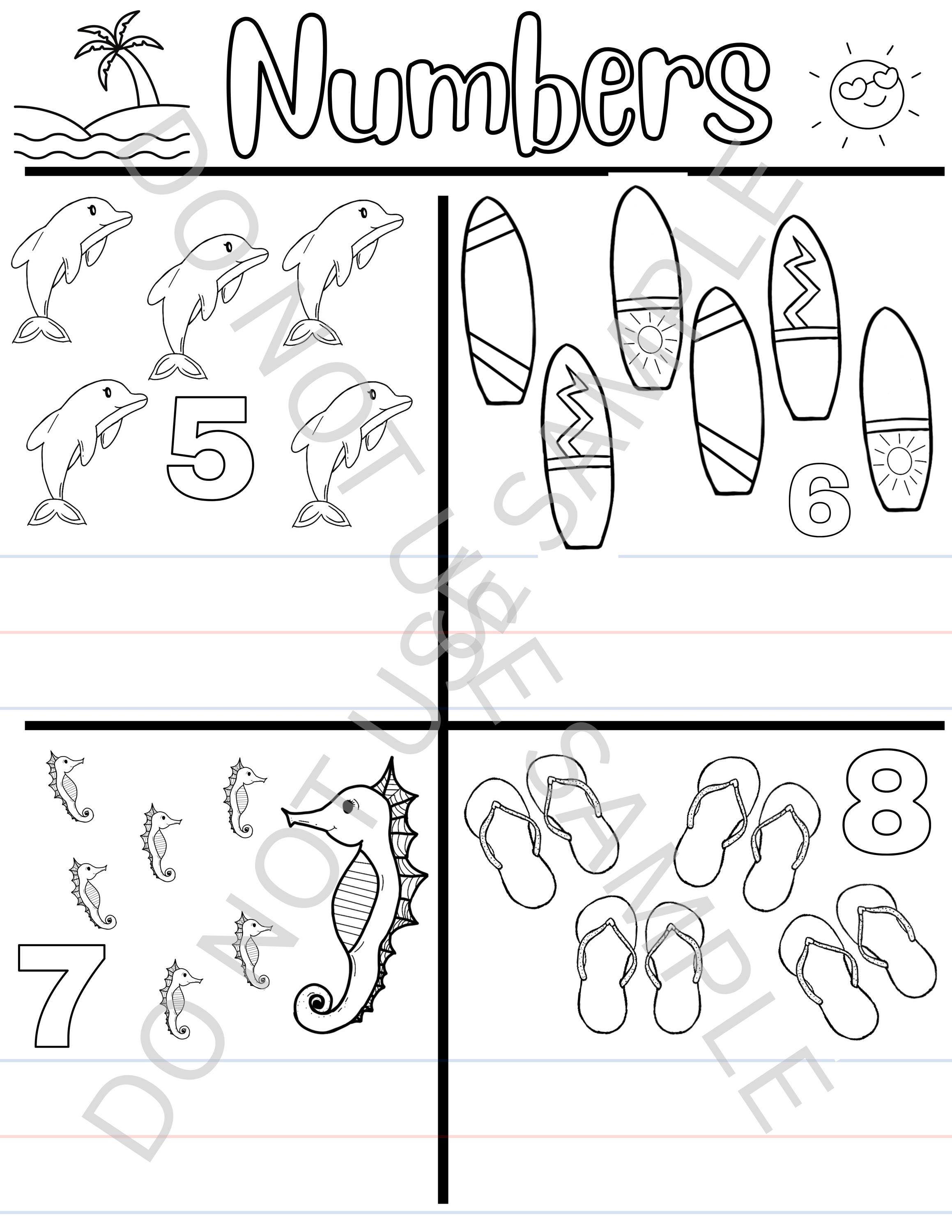 Numbers Printable Children's Workbook Age 3-5 - Etsy