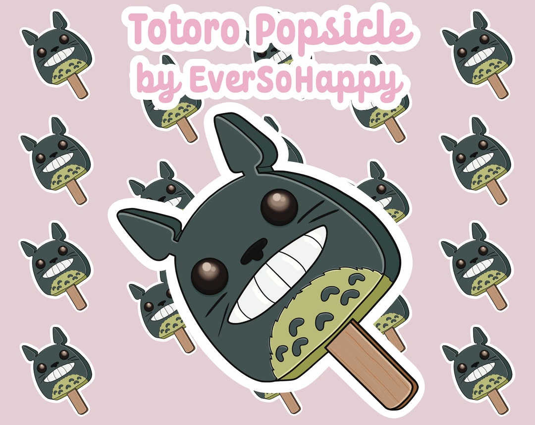 Great Grey Forest Spirit Character Popsicle Holographic Stickers Ice Cream Cute Die Cut Laptop ...