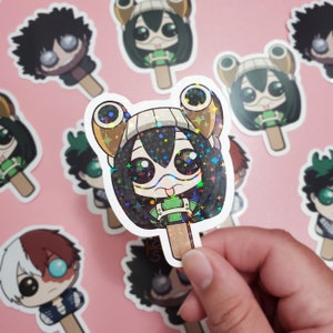 Tsu Anime Popsicle Sticker Chibi Ice Cream Glossy or Holographic MHA ...