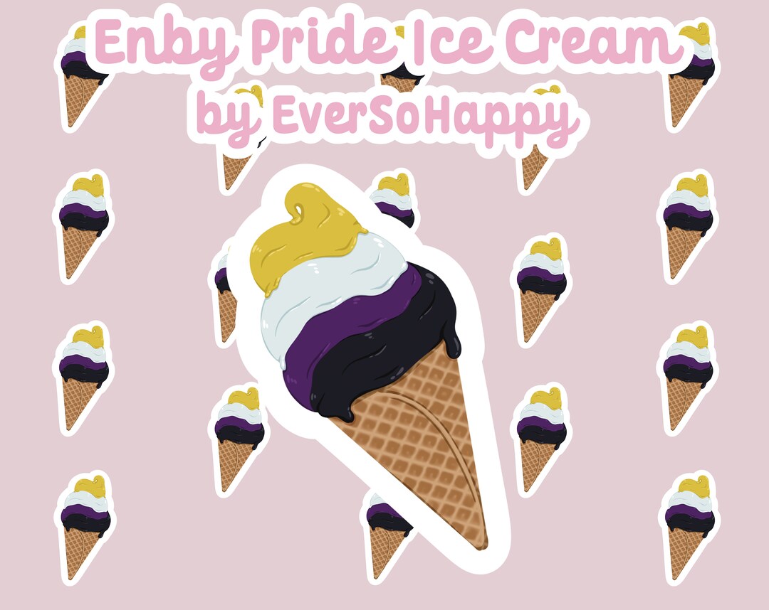 Enby Pride Ice Cream Stickers Gay Pride Sticker Decal Great for Water ...