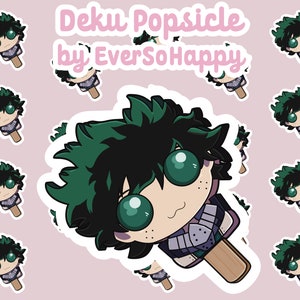 Hero Anime Popsicle Sticker Chibi Ice Cream Glossy or Holographic MHA ...