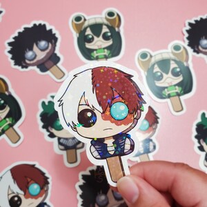 Hero Anime Popsicle Sticker Chibi Ice Cream Glossy or Holographic MHA ...
