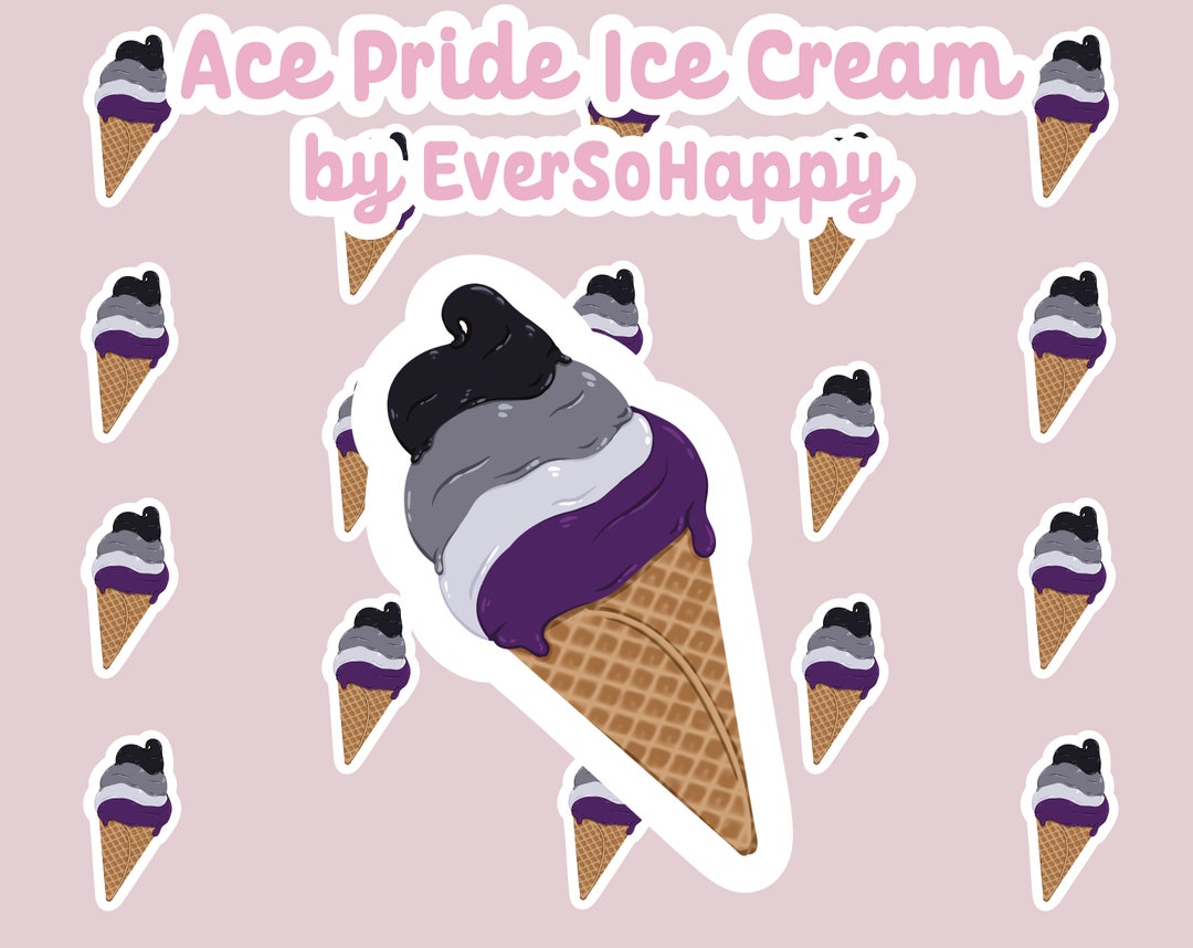 Ace Pride Ice Cream Stickers | Gay Pride Sticker Decal Great for Water ...