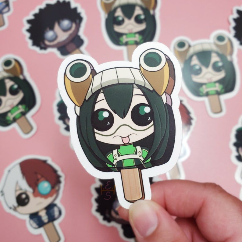 Tsu Anime Popsicle Sticker Chibi Ice Cream Glossy or - Etsy