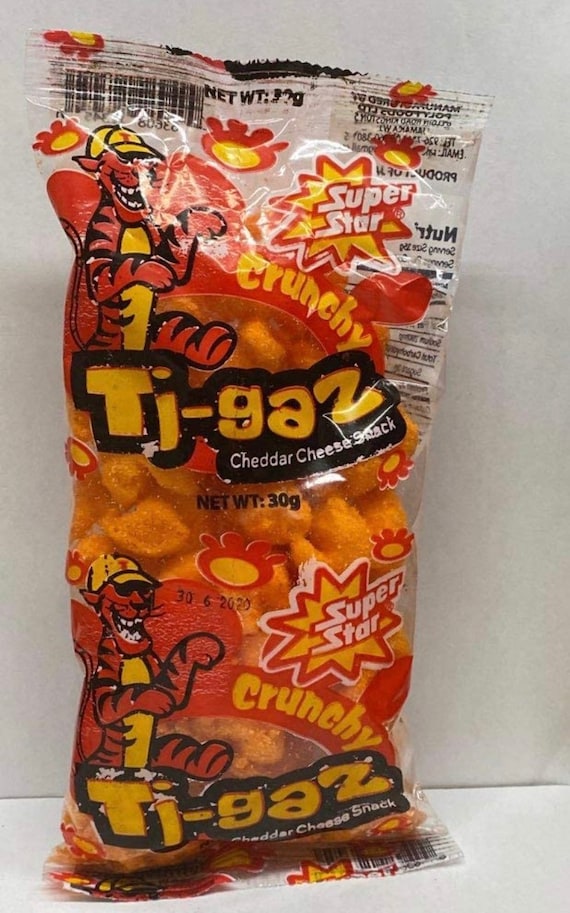 Jamaican Tigaz Cheddar Cheese Snack 12 Pack of 30g - Etsy