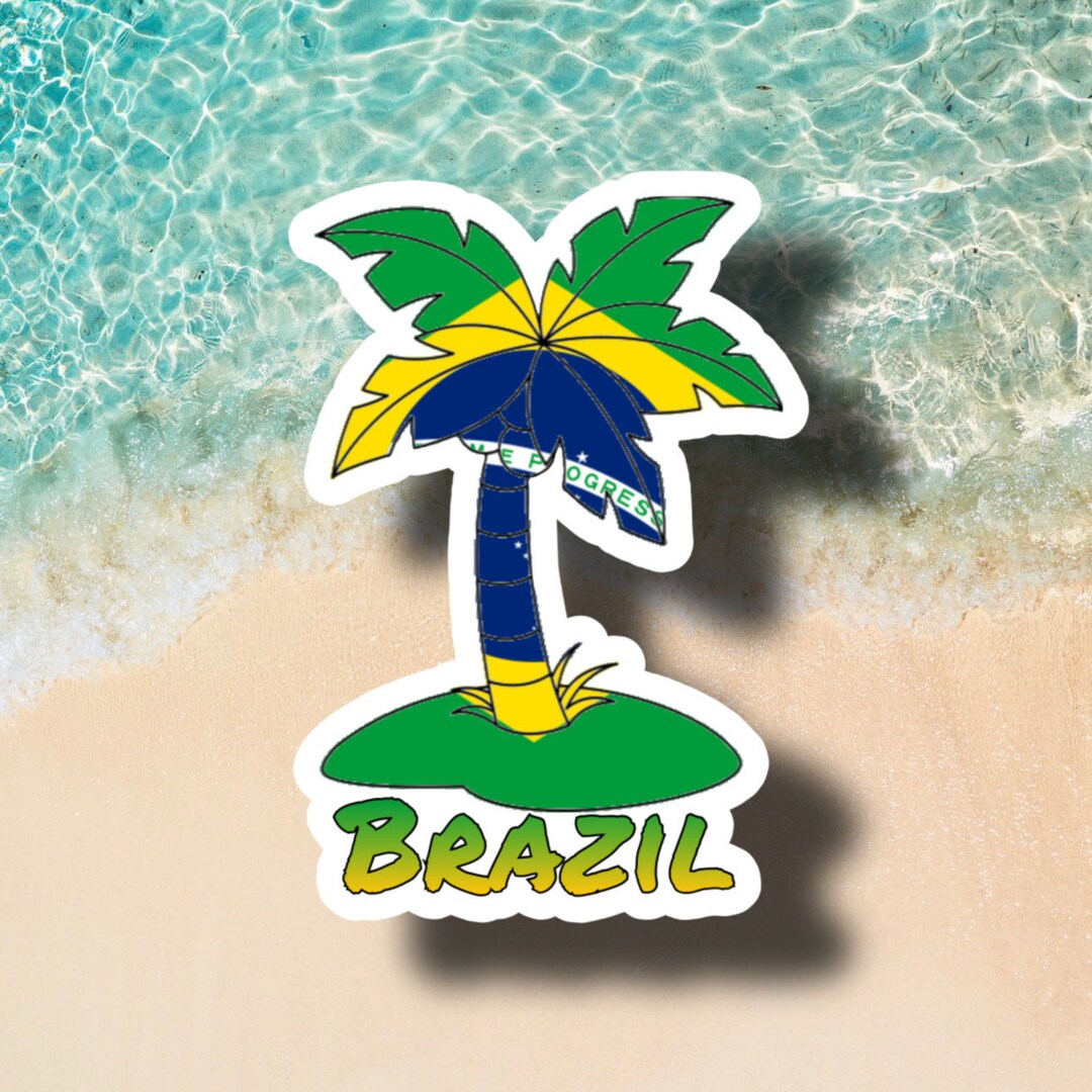 Brazil Palm Tree Vinyl Sticker - Etsy