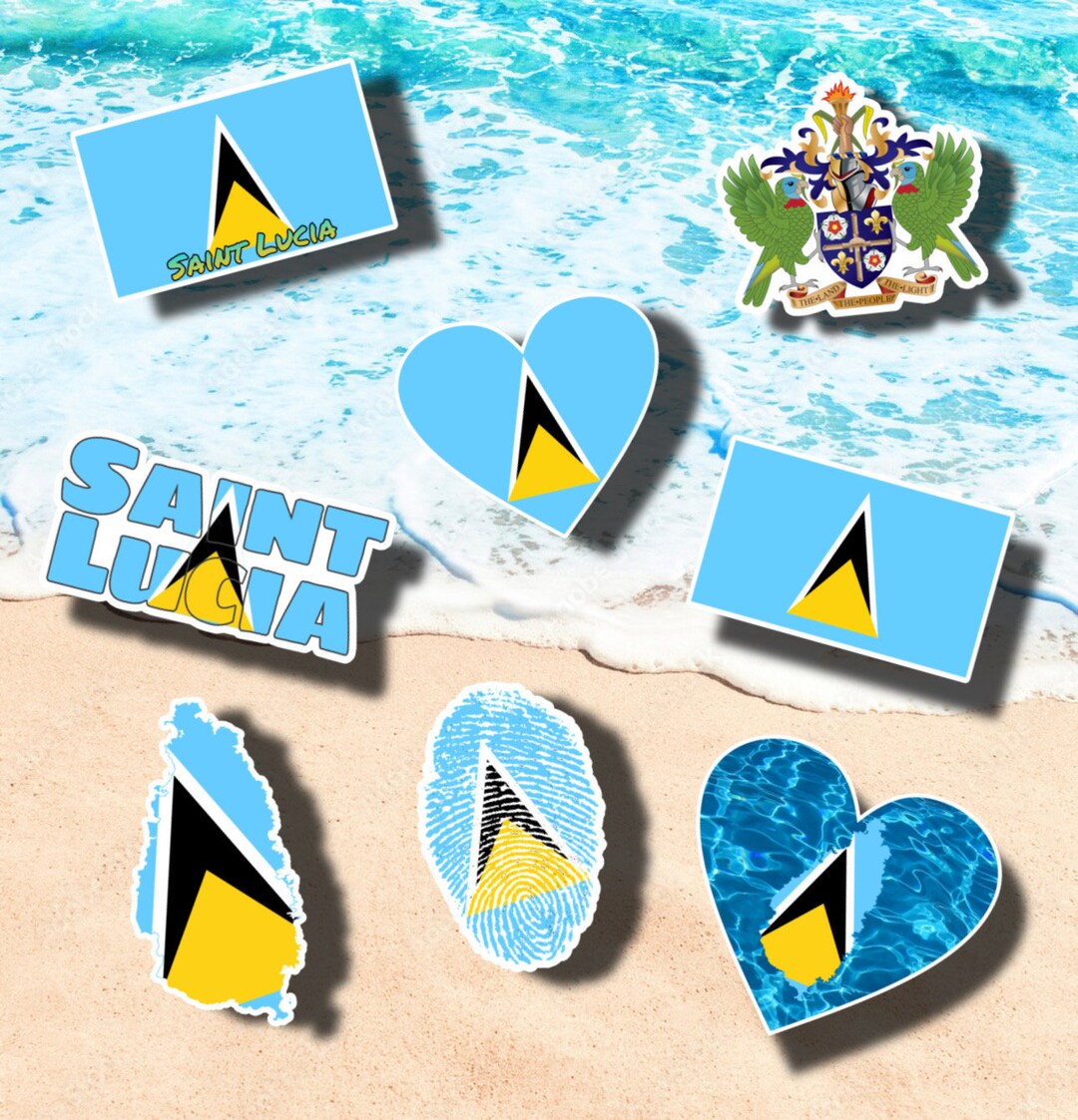Saint Lucia Vinyl Stickers - Etsy