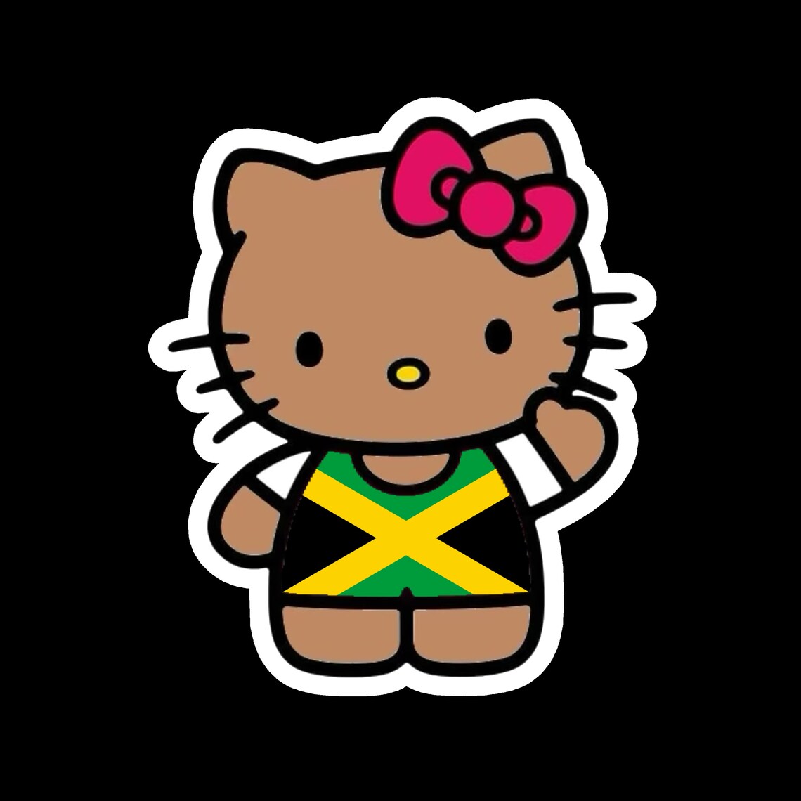 Jamaica Cat Vinyl Sticker - Etsy
