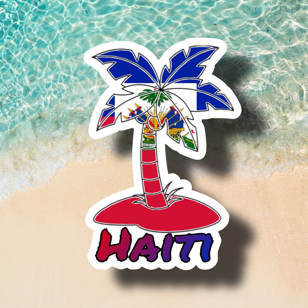 Haiti Palm Tree Vinyl Sticker - Etsy