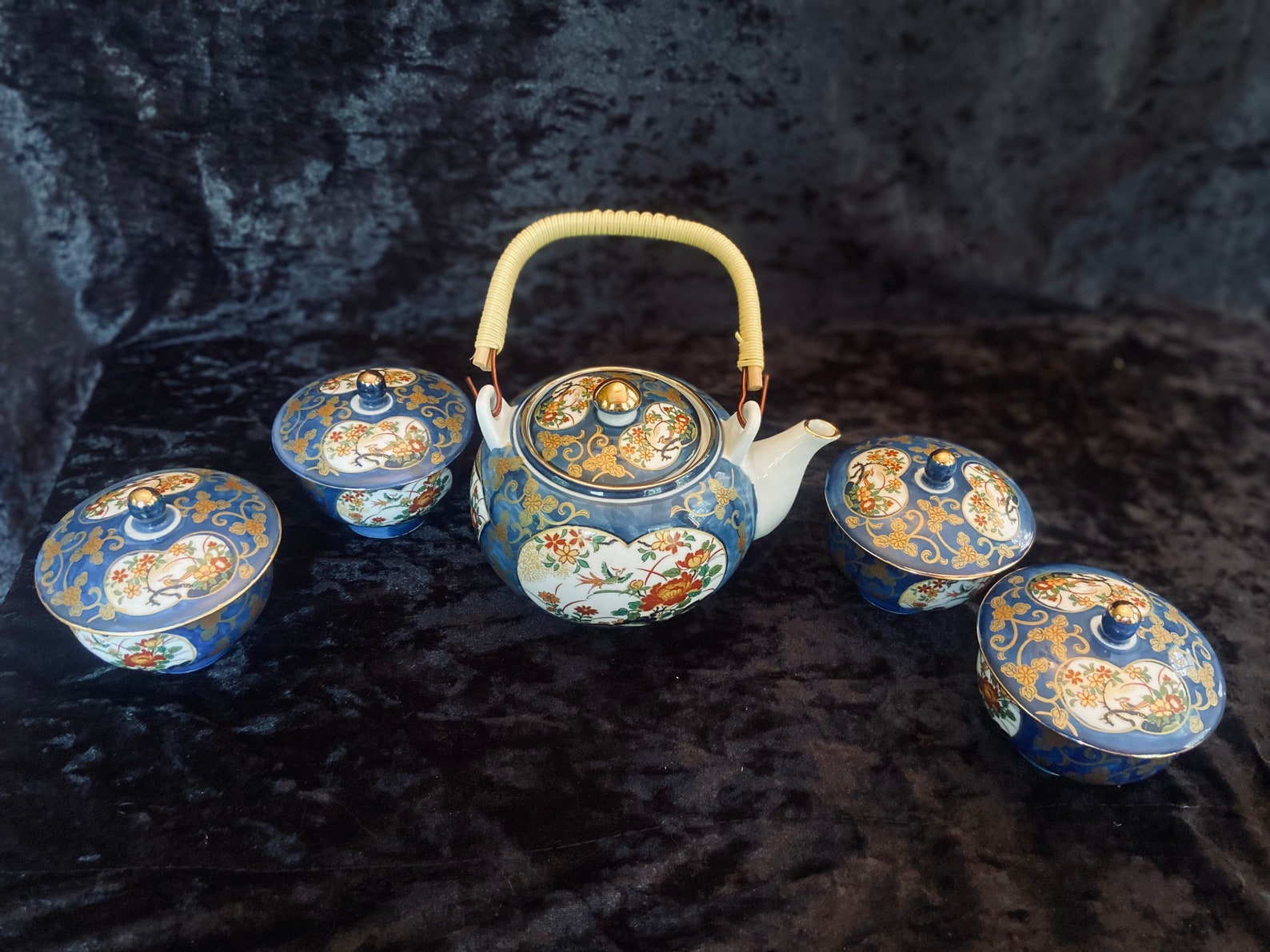 Traditional Japanese Tea Set / Lidded Tea Cups / Real Japanese - Etsy