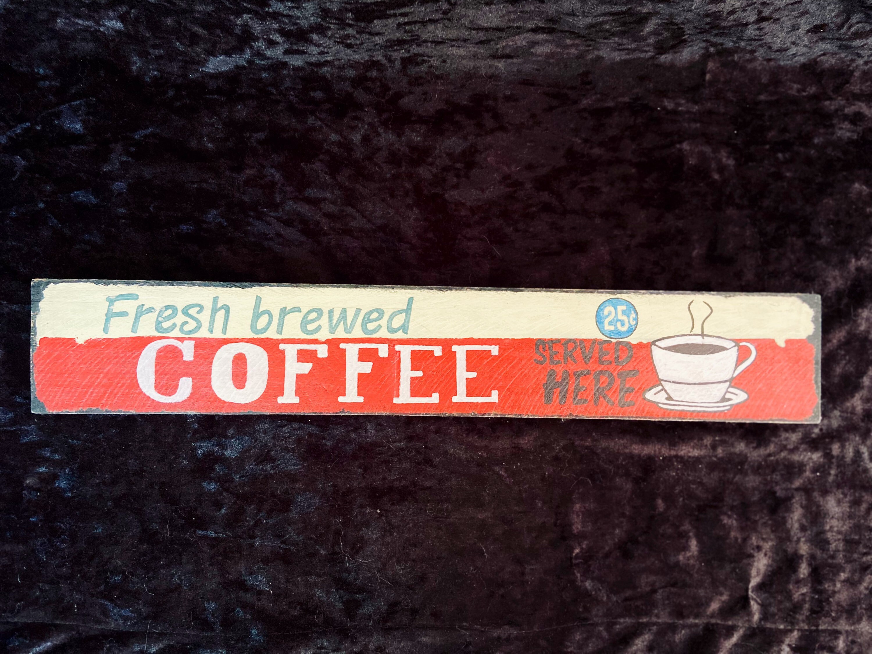 Hand Painted Fresh Brewed Coffee Sign / Retro Coffee Sign - Etsy