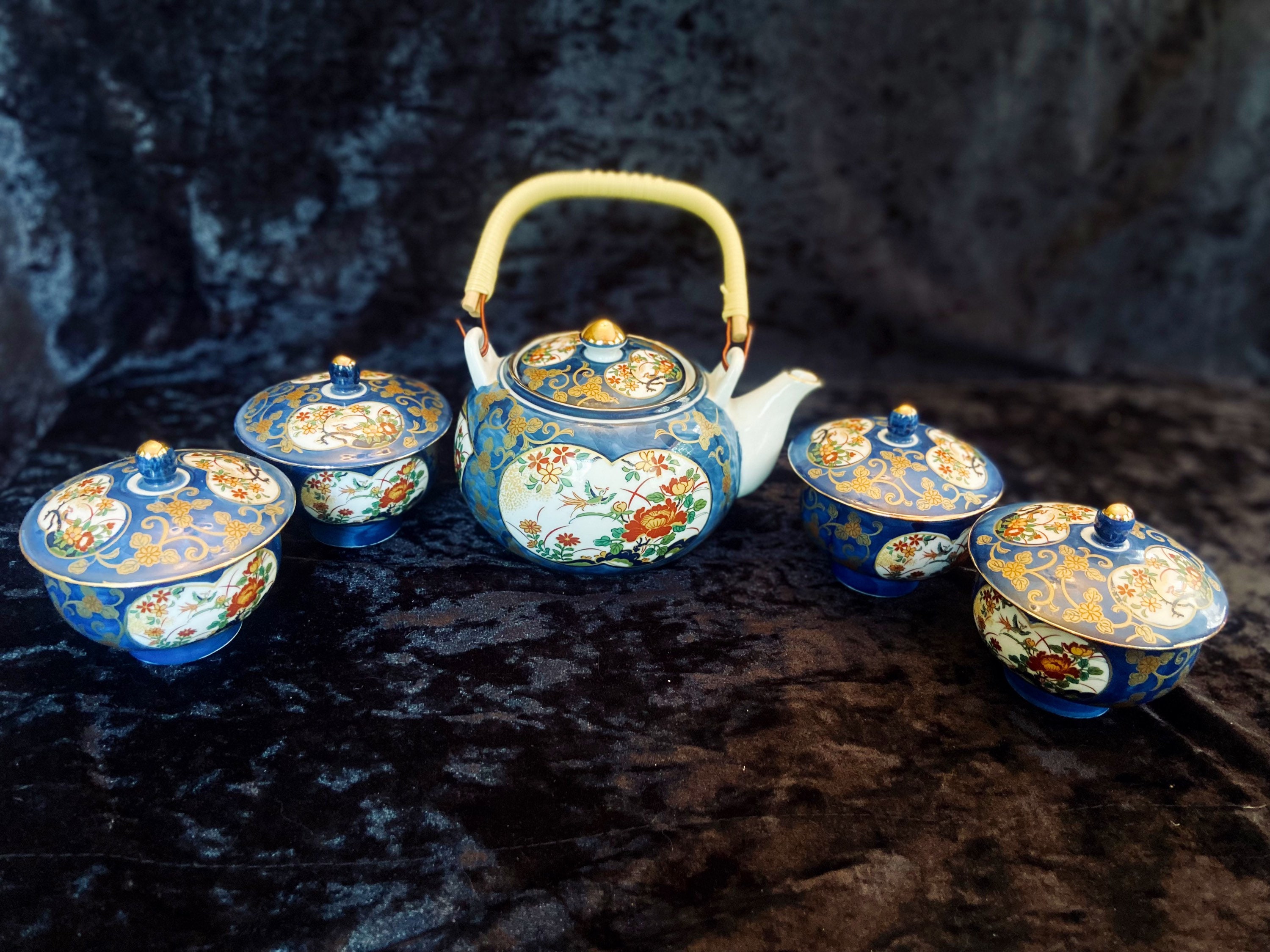 Traditional Japanese Tea Set / Lidded Tea Cups / Real Japanese - Etsy