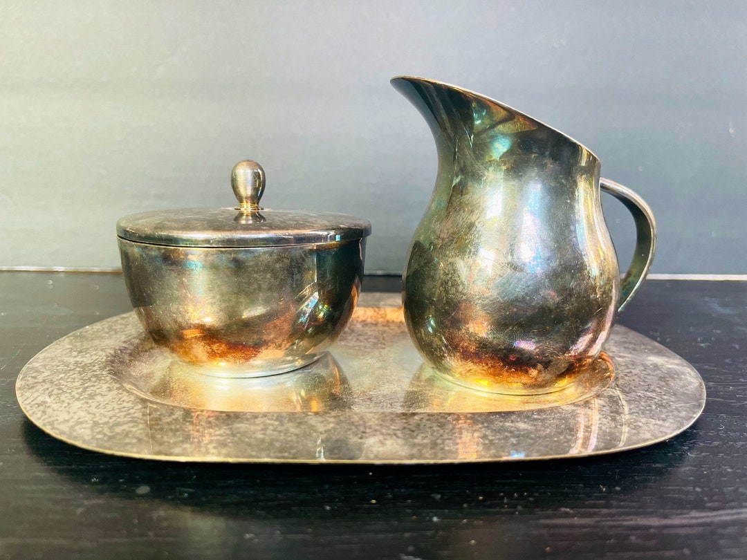 Vintage El De Uberti Italy Crown Marking Tray Creamer and - Etsy