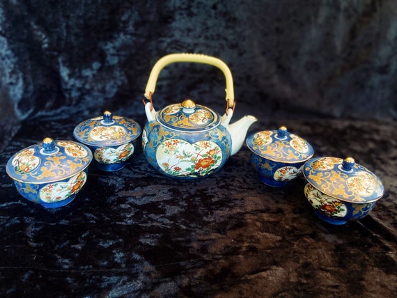 Traditional Japanese Tea Set / Lidded Tea Cups / Real Japanese - Etsy