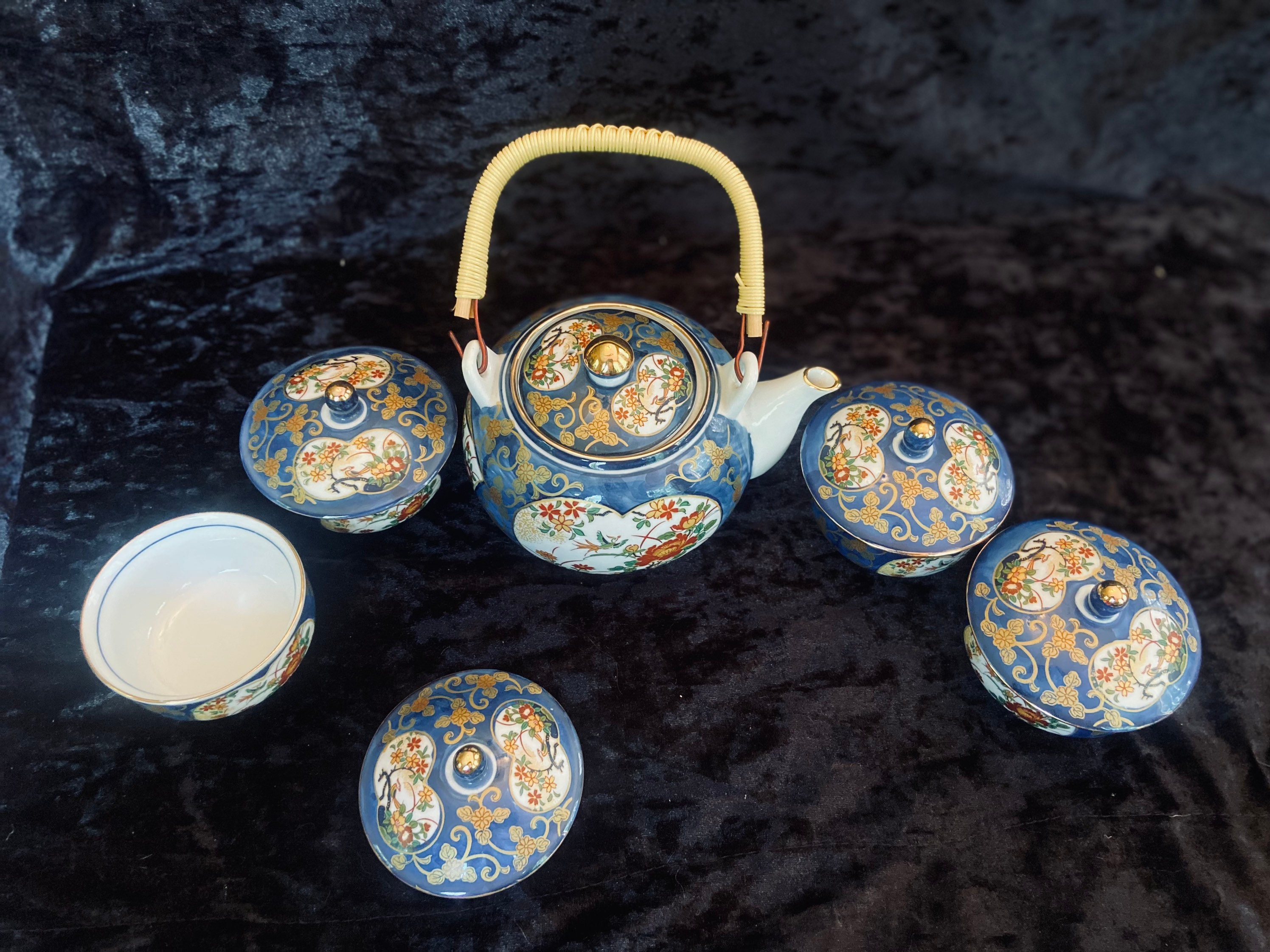 Traditional Japanese Tea Set / Lidded Tea Cups / Real Japanese - Etsy