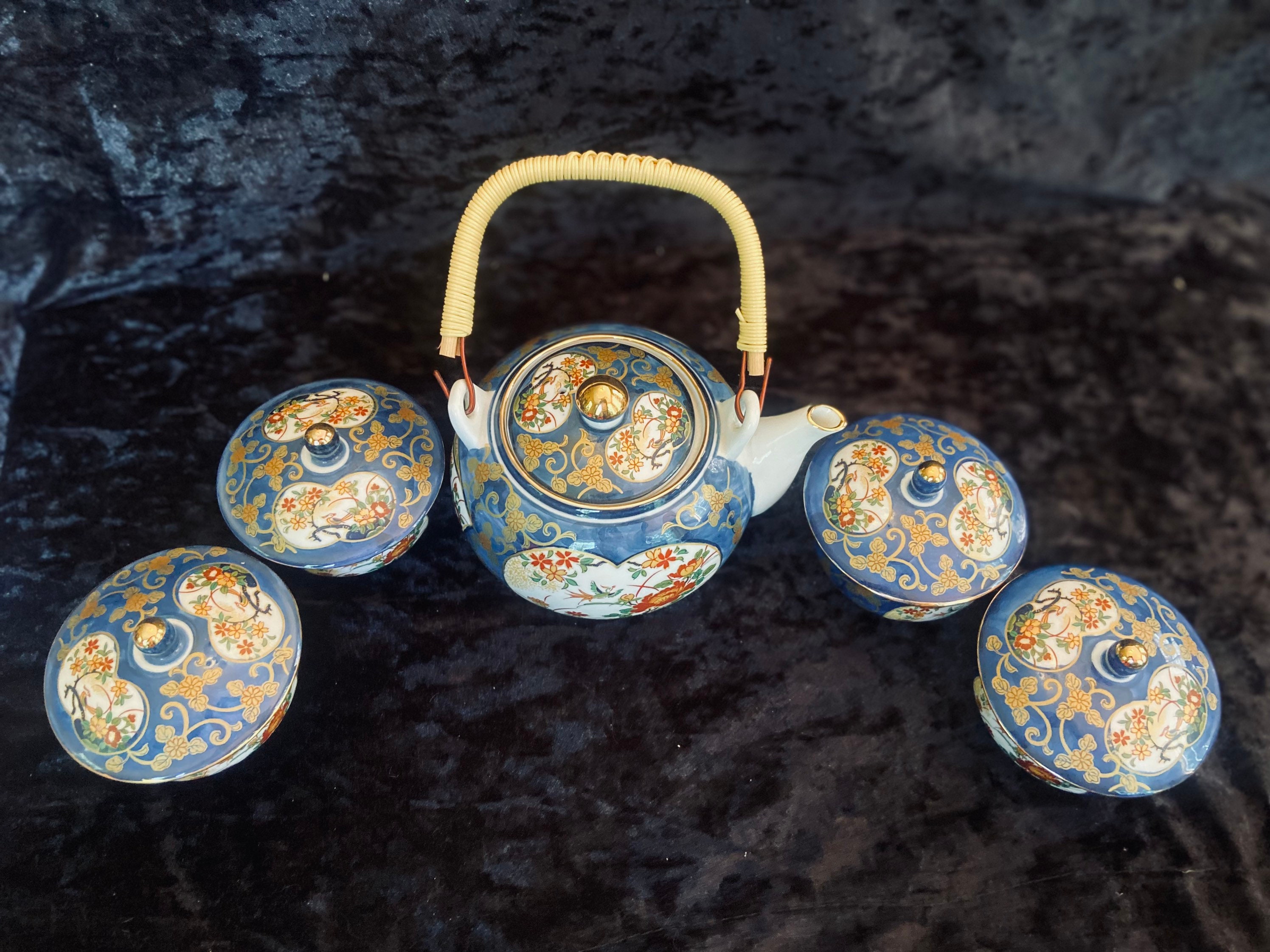 Traditional Japanese Tea Set / Lidded Tea Cups / Real Japanese - Etsy
