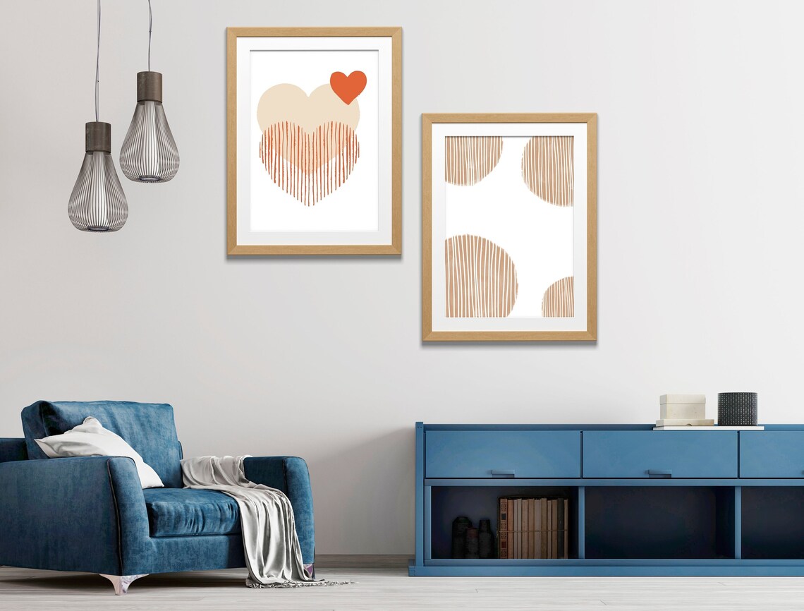 2 Lint Art Brown Printable Wallart, Pack of Digital Print, Abstract ...