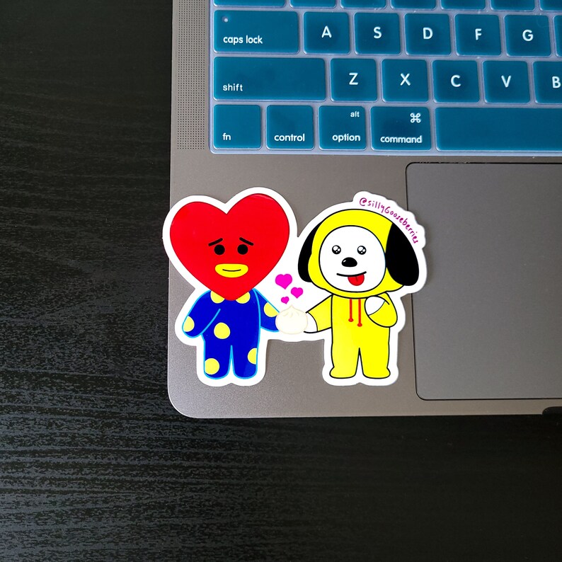 BTS BT21 Tata and Chimmy Waterproof Sticker BTS Tae & Jimin Dumpling ...