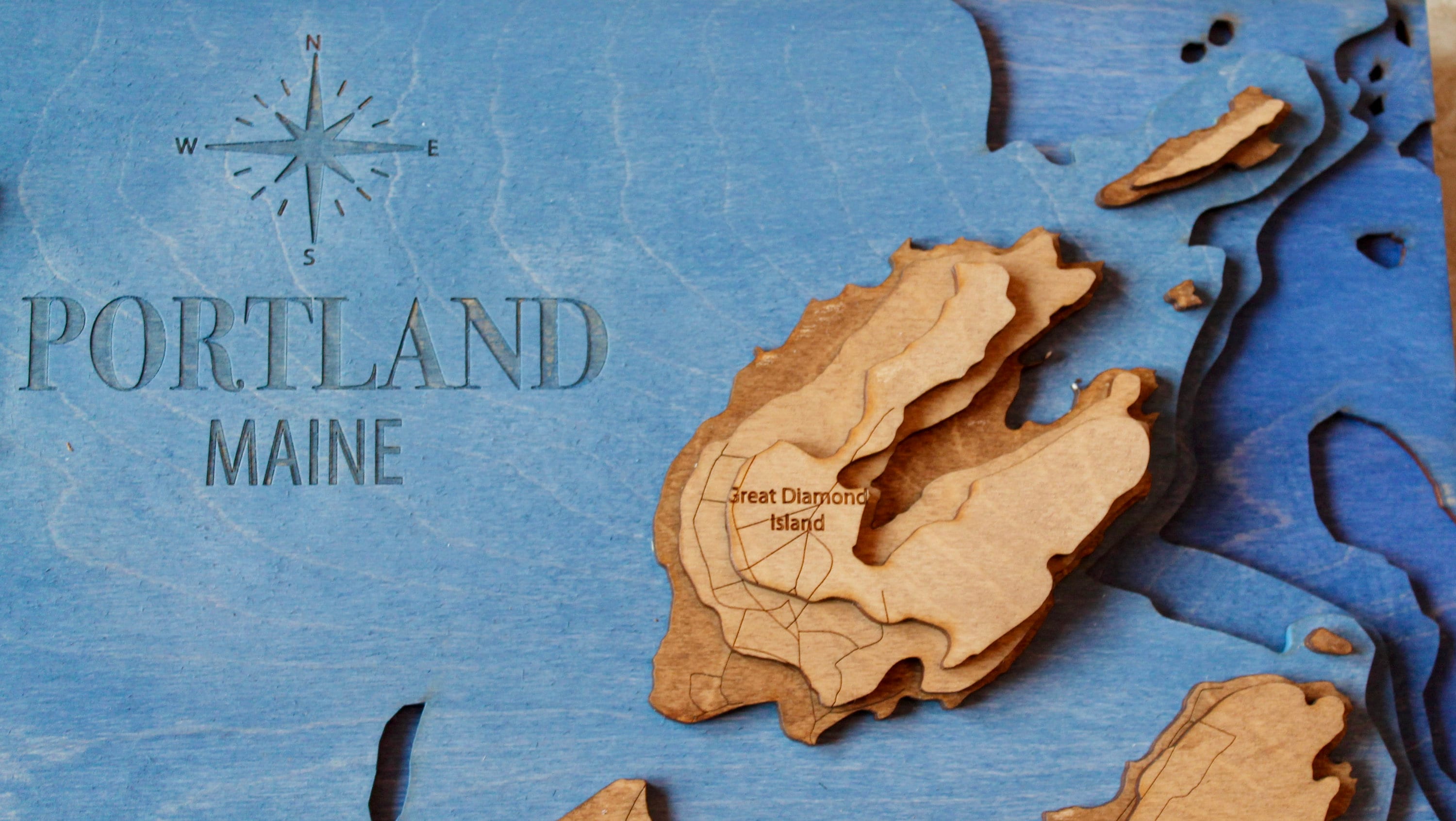 Portland Maine 3D Wood Topography Map - Etsy