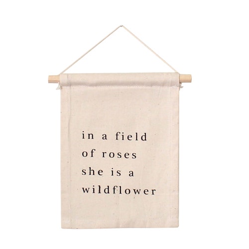 Printable in A Field of Roses She is a Wildflower Sign Boho - Etsy