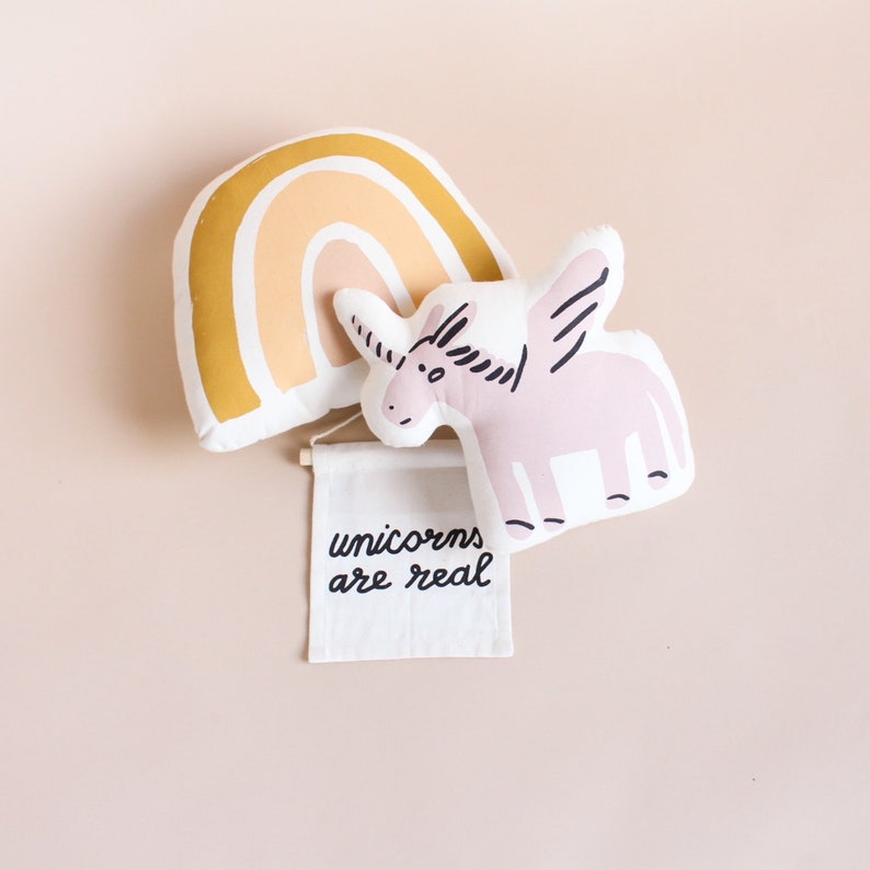 Unicorns Are Real Mini Wall Hanging Canvas Flag Wooden - Etsy