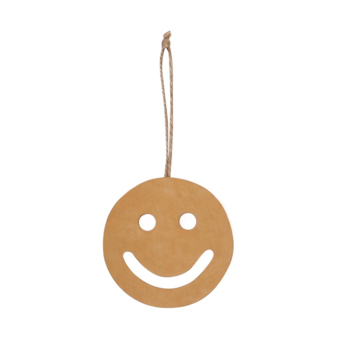 Smiley Face Leather Ornament - Etsy