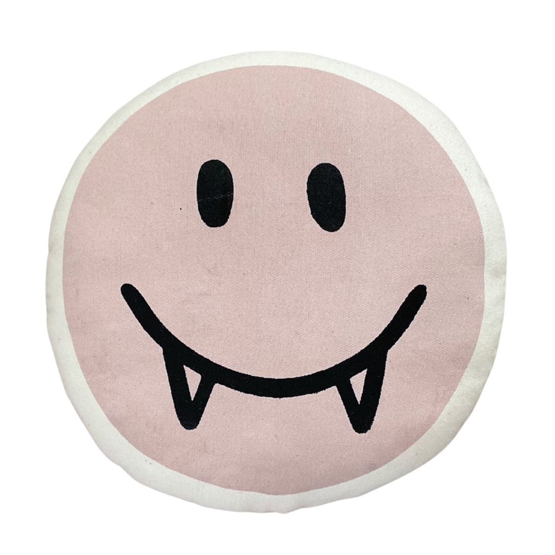 Vampire Smiley Face Pillow - Halloween Theme | Spooky | Kids Room Decor ...