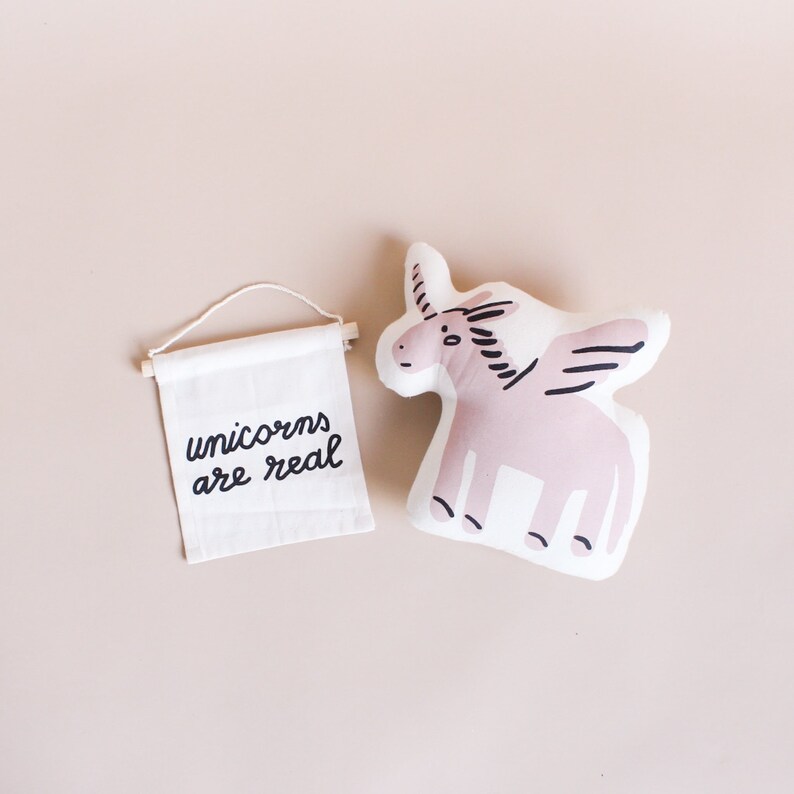Unicorns Are Real Mini Wall Hanging Canvas Flag Wooden - Etsy