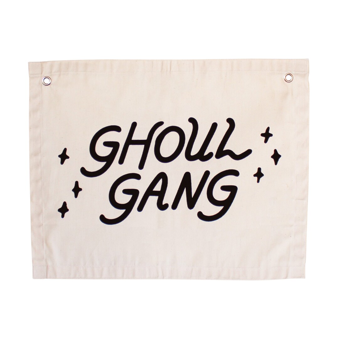 Ghoul Gang Banner Canvas Wall Flag Wall Art for Nursery Modern Kids ...