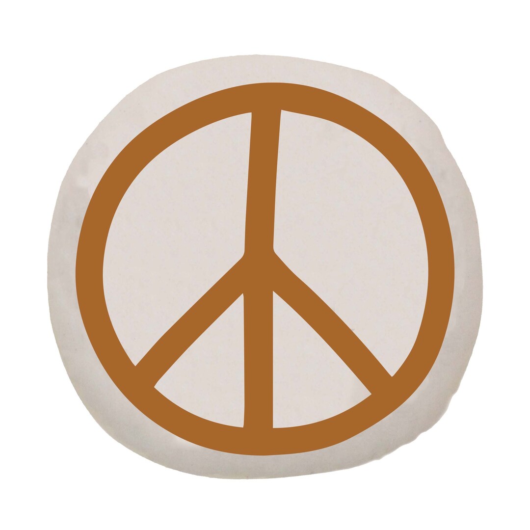 Peace Sign Pillow - Natural | Kids Room Decor | Hippie Decor | Rust ...