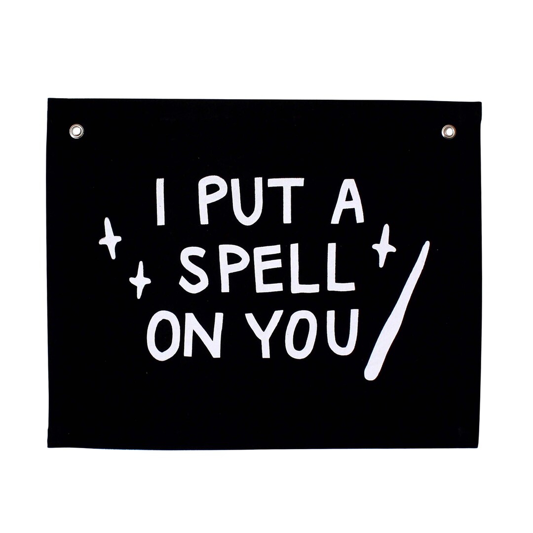 I Put a Spell Banner Canvas Wall Flag Wall Art for Nursery Modern Kids ...