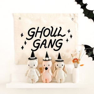 Ghoul Gang Banner Canvas Wall Flag Wall Art for Nursery Modern Kids ...