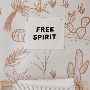 Free Spirit Wall Banner Canvas Wall Flag Wall Art for Nursery Modern ...