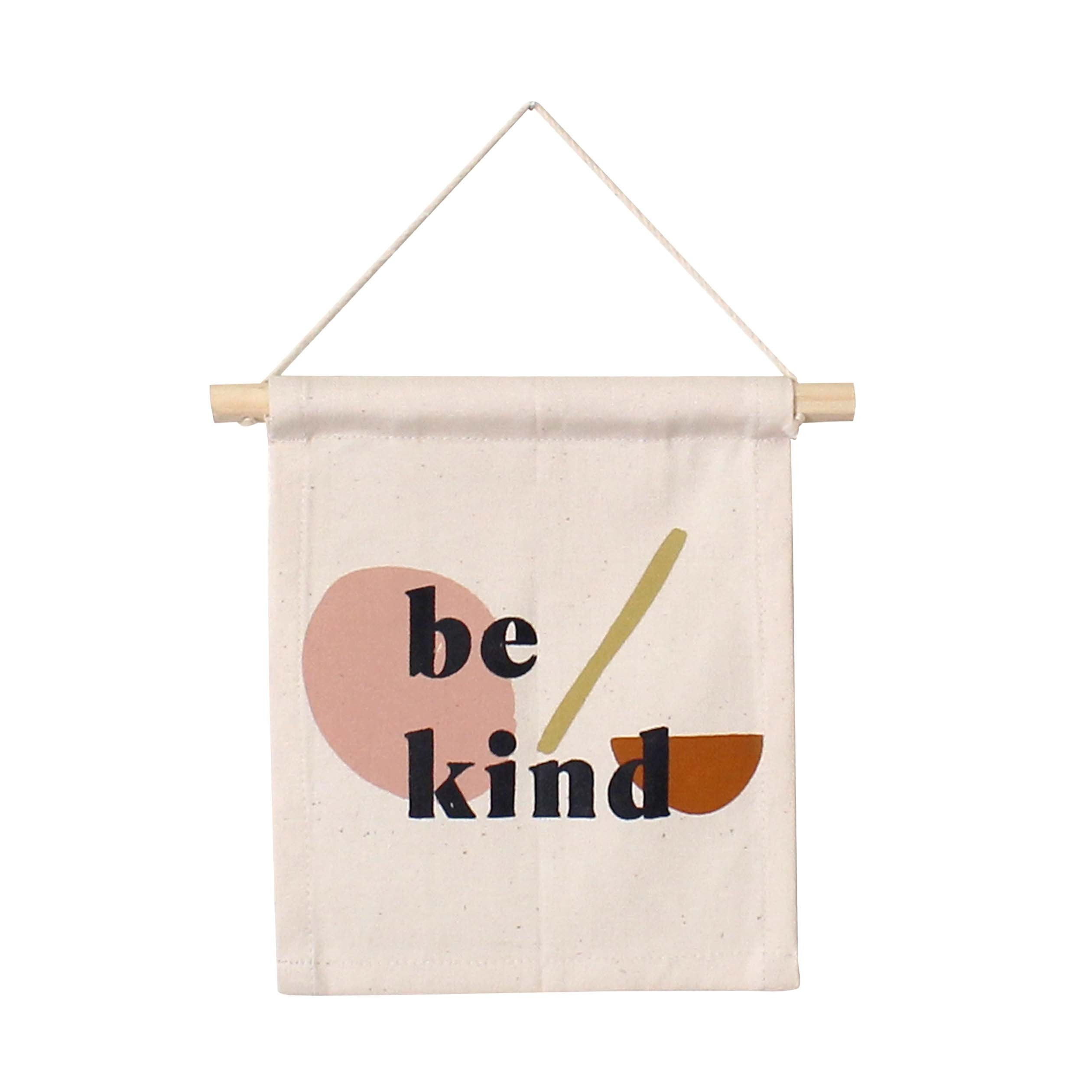 Be Kind Hang Sign Mini Wall Hanging Canvas Flag Wooden | Etsy