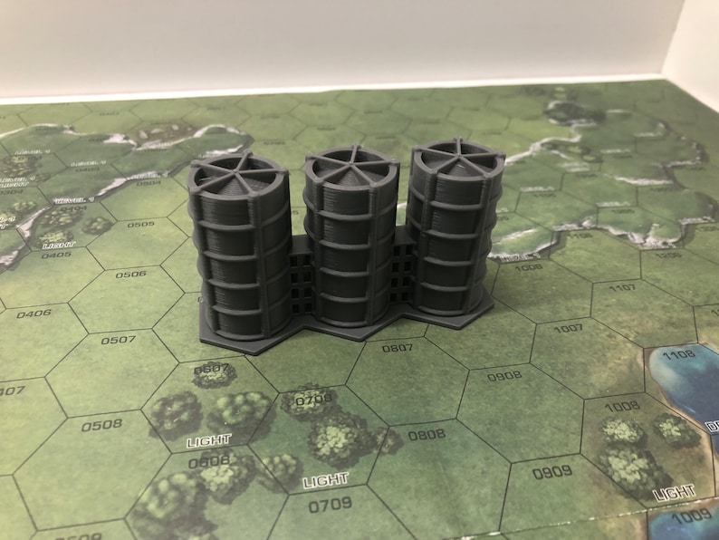 3-hex Fuel Tanks - Mapscale Buildings Compatible With Battletech ...