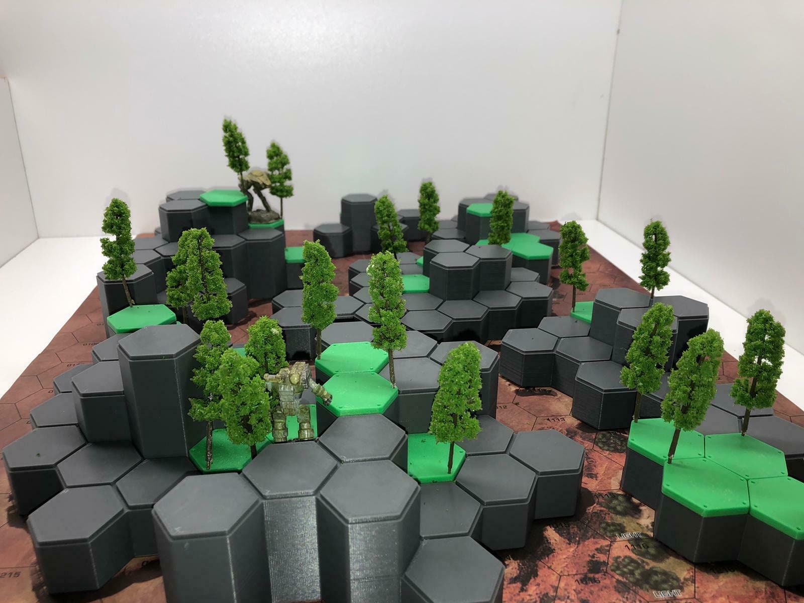 Wood Hexes for Hills - 3D Printed Terrain Compatible With Battletech ...