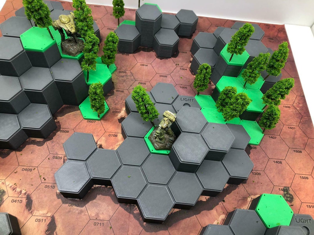 Wood Hexes for Hills - 3D Printed Terrain Compatible With Battletech ...