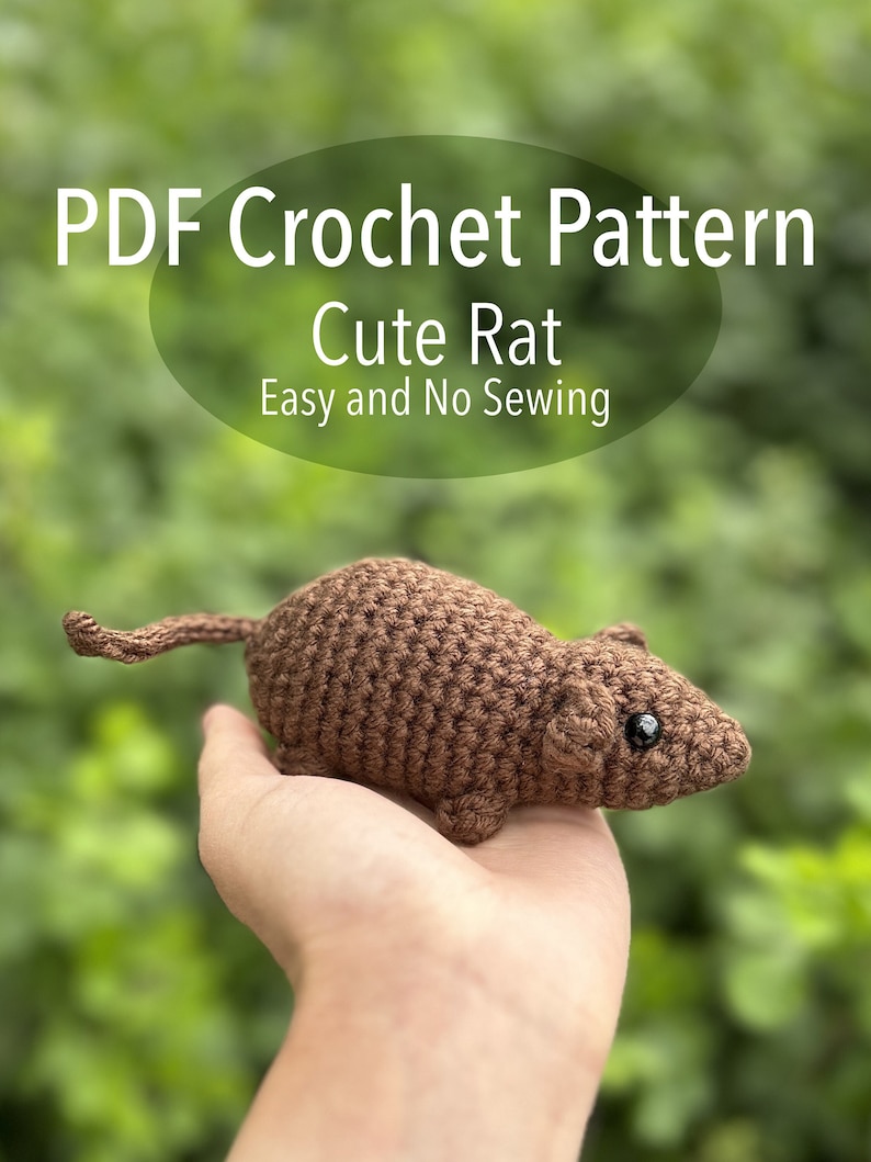 Cute Rat Crochet Pattern | NO SEW | PDF Amigurumi Pattern | English ...