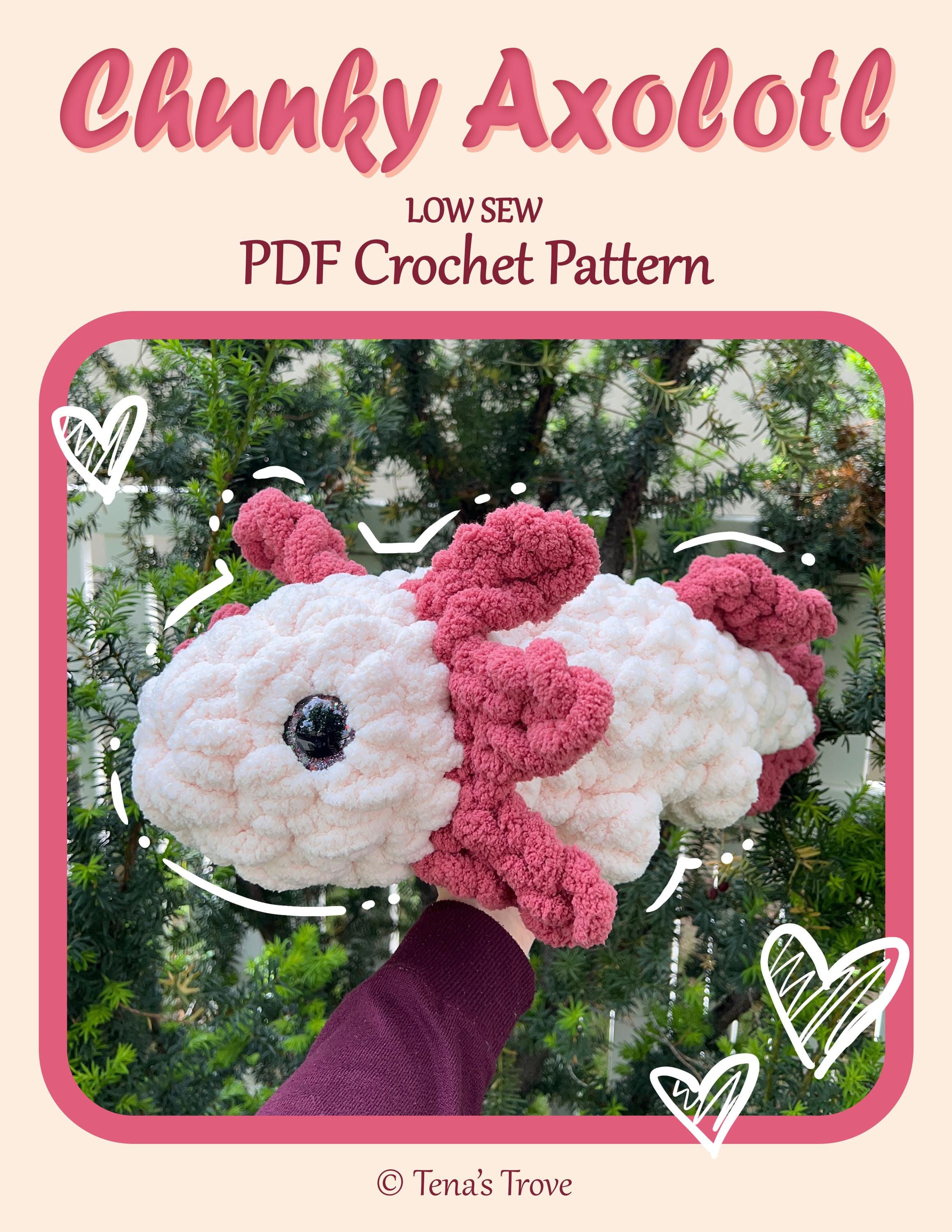 Low Sew Chunky Axolotl, Crochet Pattern, Jumbo Amigurumi, Simple ...