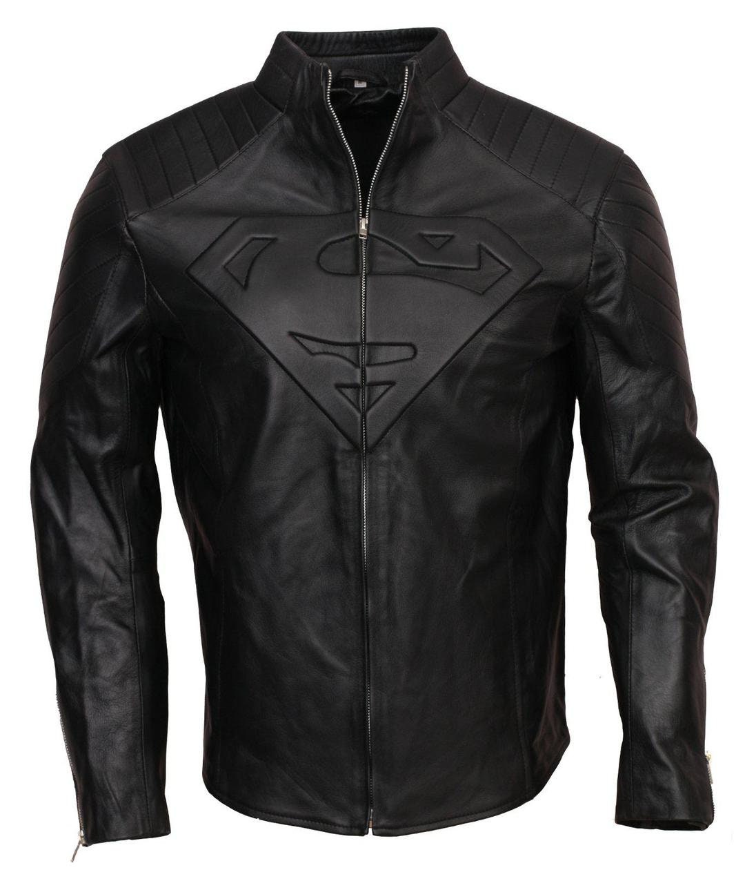 Superman Leather Jacket for Men Black Smallville Cosplay Jacket - Etsy