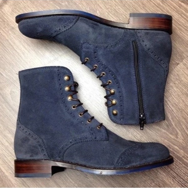 Blue Suede Boots - Etsy