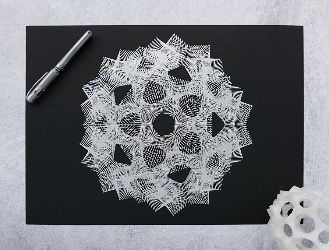 Icosahedron Star Original Generative Art Plotter Art - Etsy