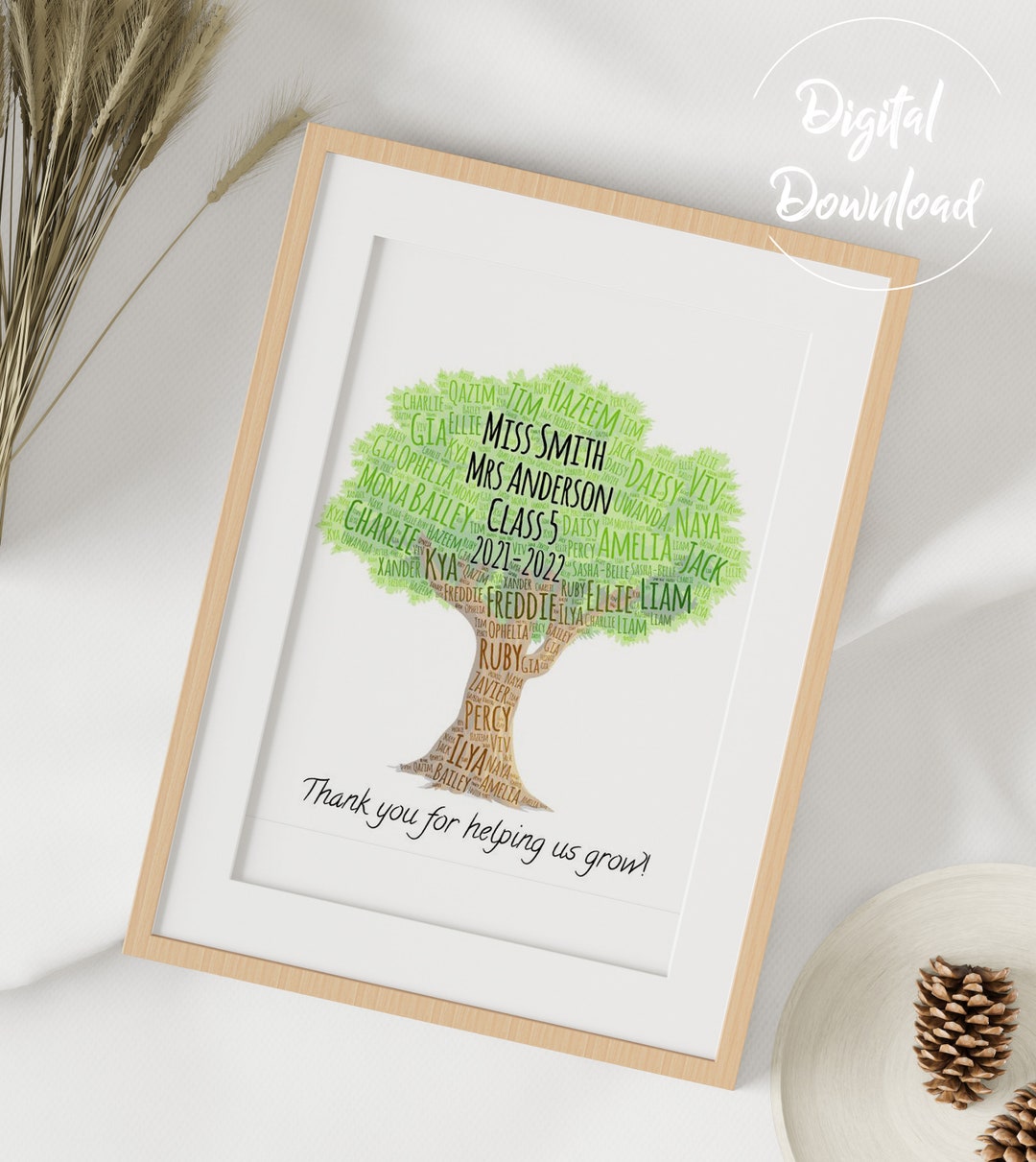 End of Year Class Gift Customizable - Tree - Etsy