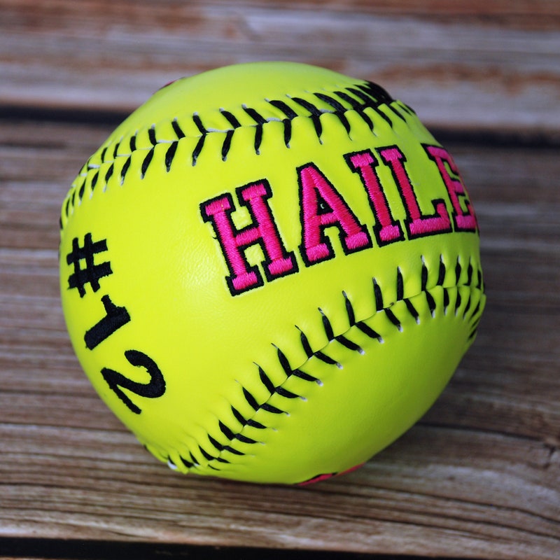 Embroidered Softballs - Etsy