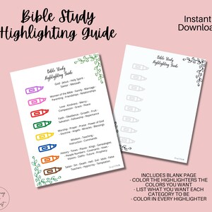 Bible Study Highlighting Guide - Etsy