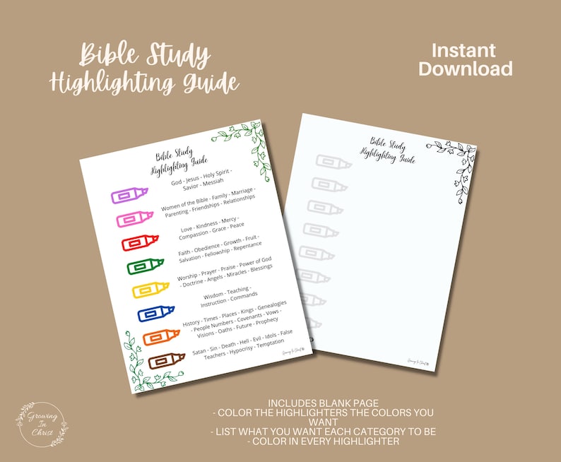 Bible Study Highlighting Guide - Etsy